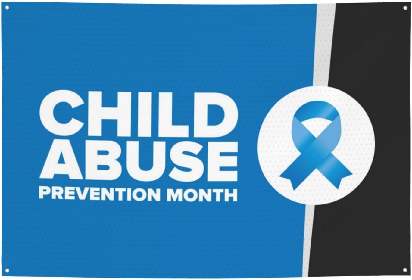 Amazon.com: Child Abuse Prevention Awareness Month Blue Ribbon Backdrop ...