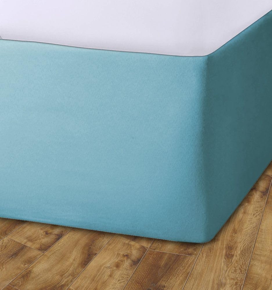 John Aird Elasticated Bed Valance Divan Base Cover Skirt (Aqua, King ...