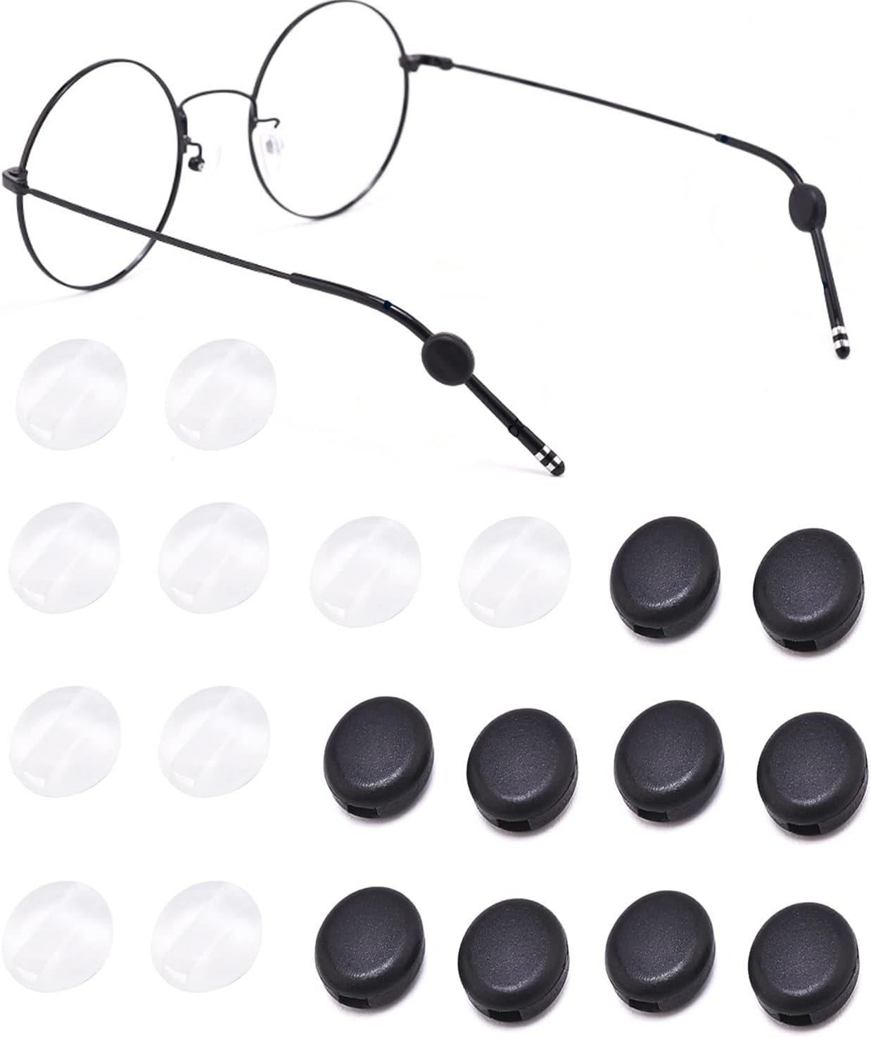 Silicone Eyeglasses Temple Grips Retainer, 2021 Upgraded Mini Round ...