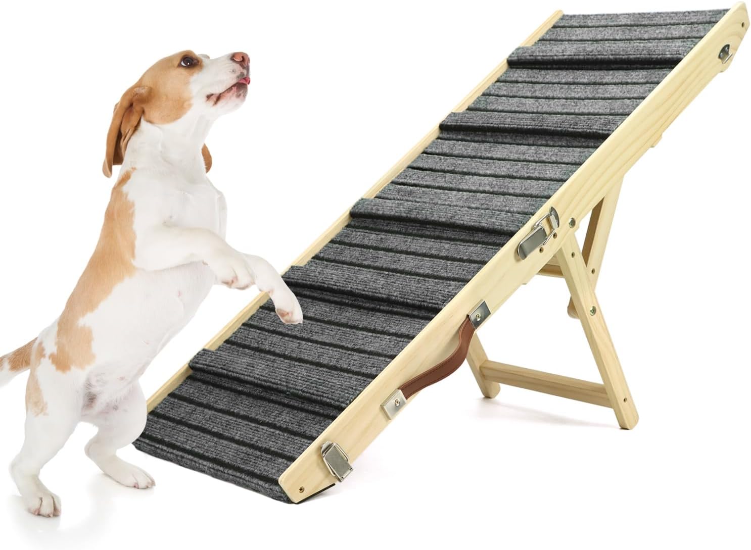 Amazon.com : QWORK Foldable Dog Ramp for Couch | Wooden Pet Ramp with 5 ...