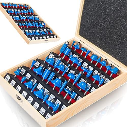 Bosch Professional 15 pcs. Mixed Router Bit Set (for Wood, Ø 1/4 Inch ...
