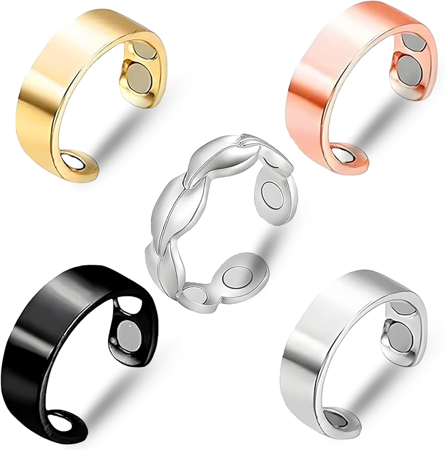 5 Pcs Magnetic Rings for Women, Magnetic Ring Jewelry Fidget Rings for ...