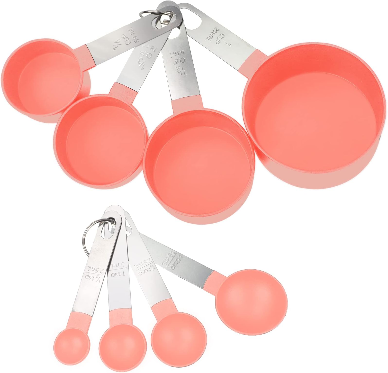 8 Piece Measuring Cups and Spoon Set - Plastic Measuring Cup and Spoon ...