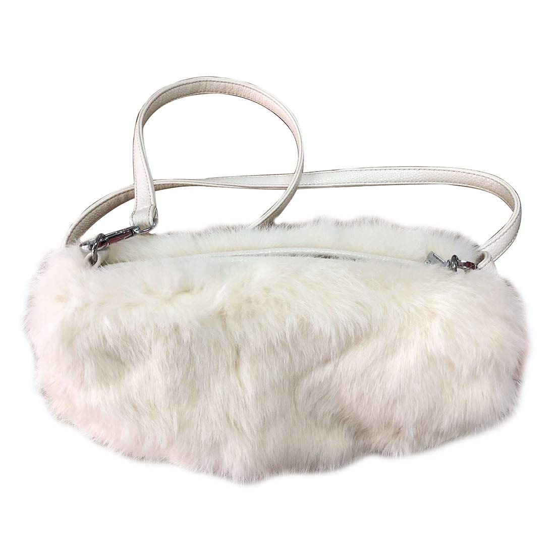URSFUR Women Warm Hand Muff - Genuine Rabbit Fur Bag Purse Winter Fur ...