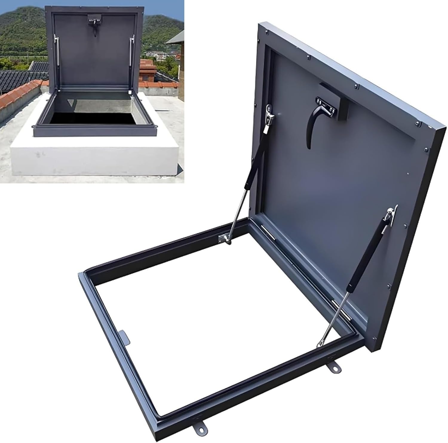 Weatherproof Roof Hatch Cover Galvanized Steel Lockable Handle ...