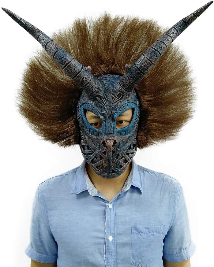 Amazon.com: ZMJ Erik Killmonger Mask Helmet with Long Hair Super ...