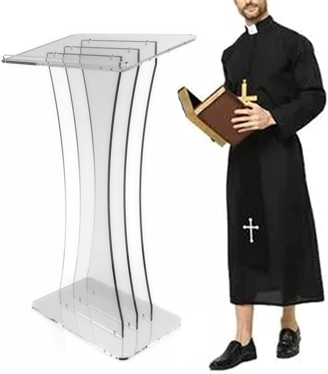 Amazon.com: Transparent Podium Stand, Professional Portable ...