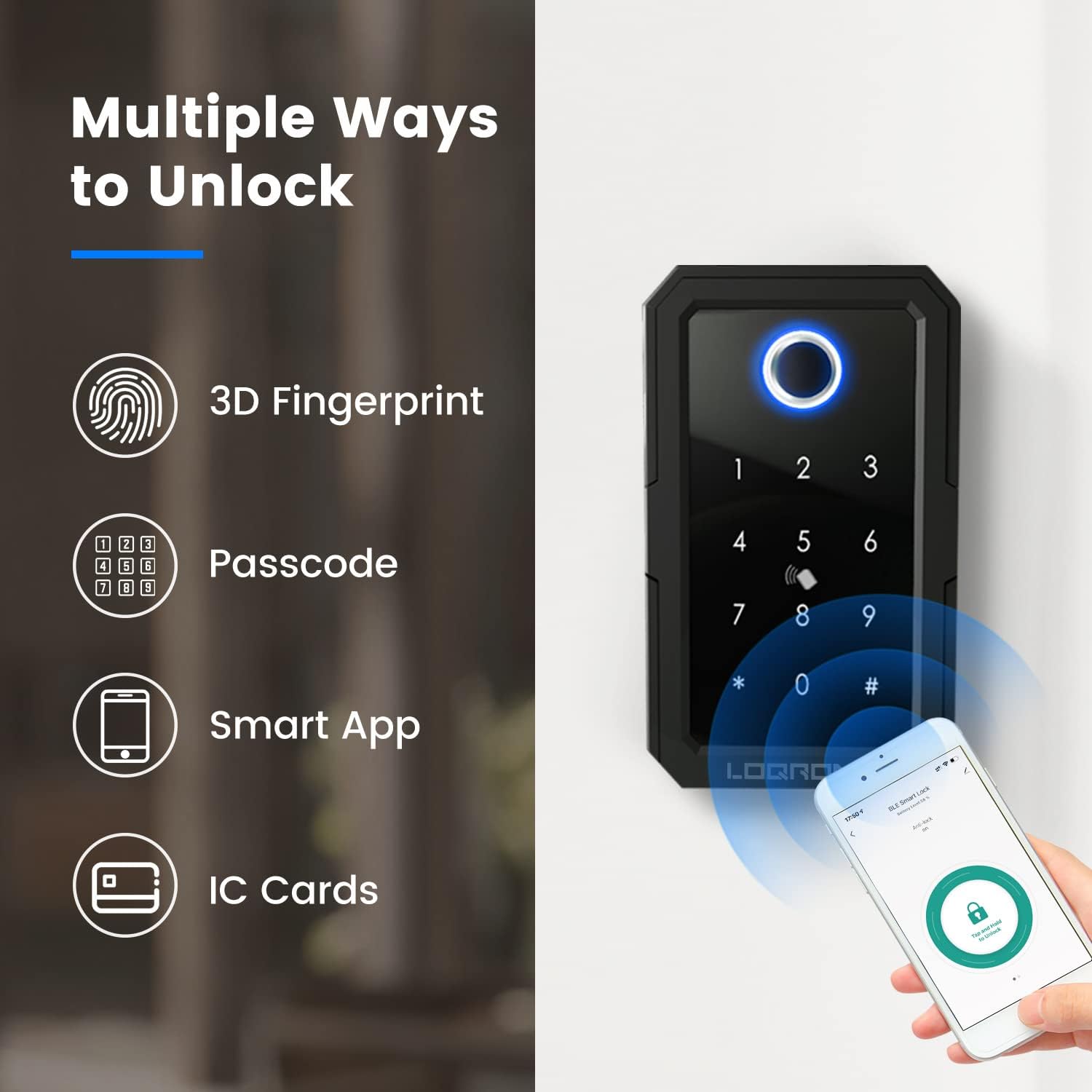 Buy LOQRON Smart Key Lock Box, Bluetooth Fingerprint Lock Box with APP ...