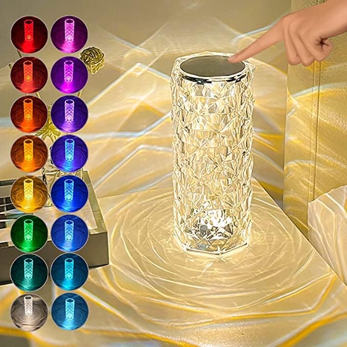 Buy Desidiya LED Crystal Lamp,16 Color Changing Rose Crystal Diamond ...