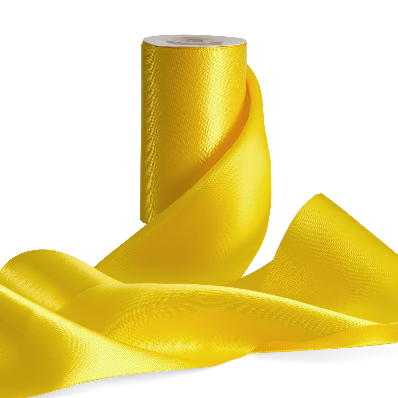 Snapklik.com : Yellow Satin Ribbon 4 Inch Wide Double Faced Satin ...