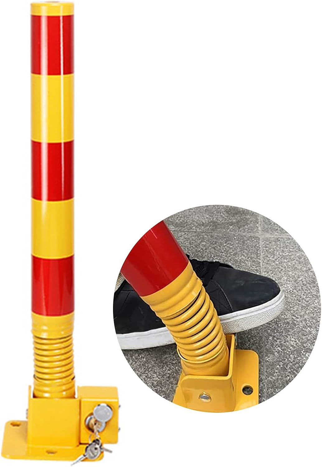 Amazon.com: FLEAGE Parking Bollard Folding with Spring Parking Pole ...