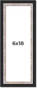 Amazon.com - 6x18 Frame Silver Pewter Solid Wood Picture Frame with UV ...