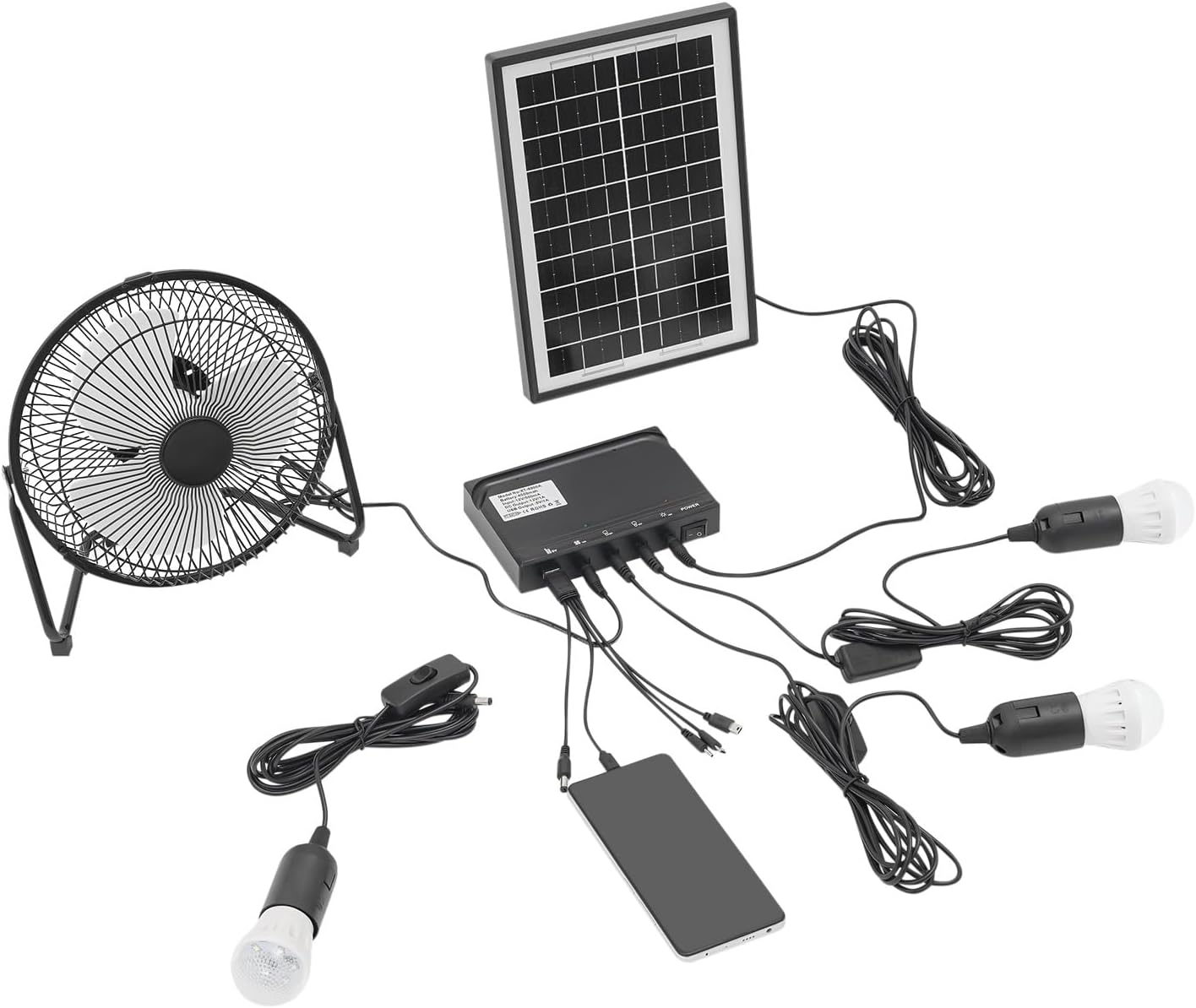 Amazon.com : Solar Generator Portable Lighting Fan System Kit, Solar ...