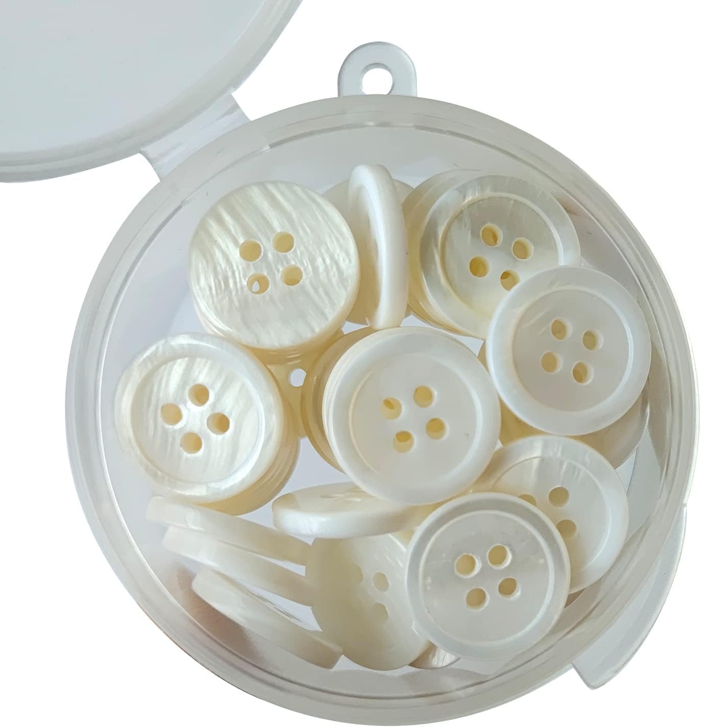 40 PCS Genuine Mother of Pearl Shell Buttons 4 Holes 15mm White with ...