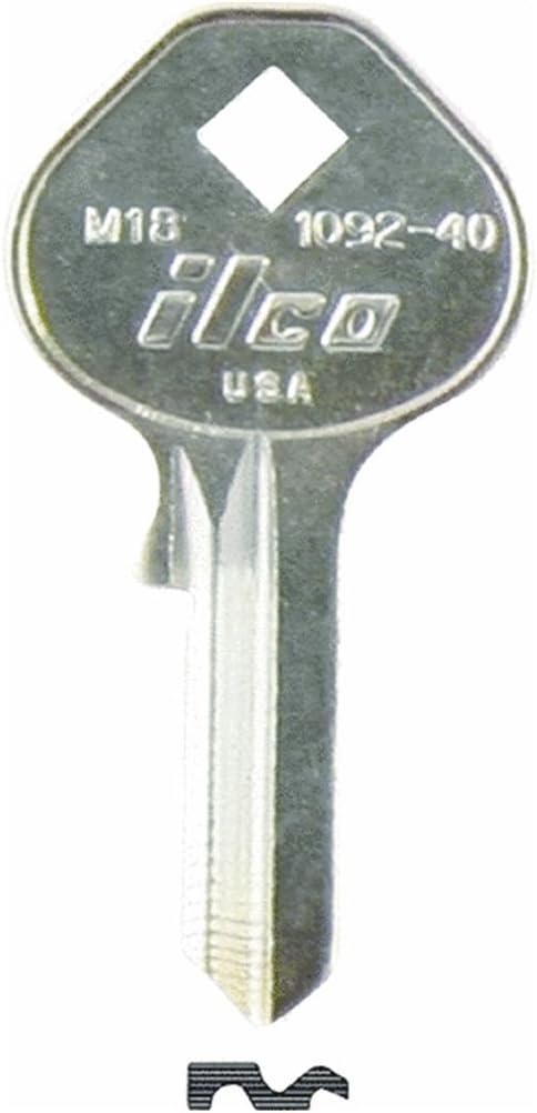 KABA ILCO M18-1092-40 Key Blank for Master Padlock Key Blank Equivalent ...