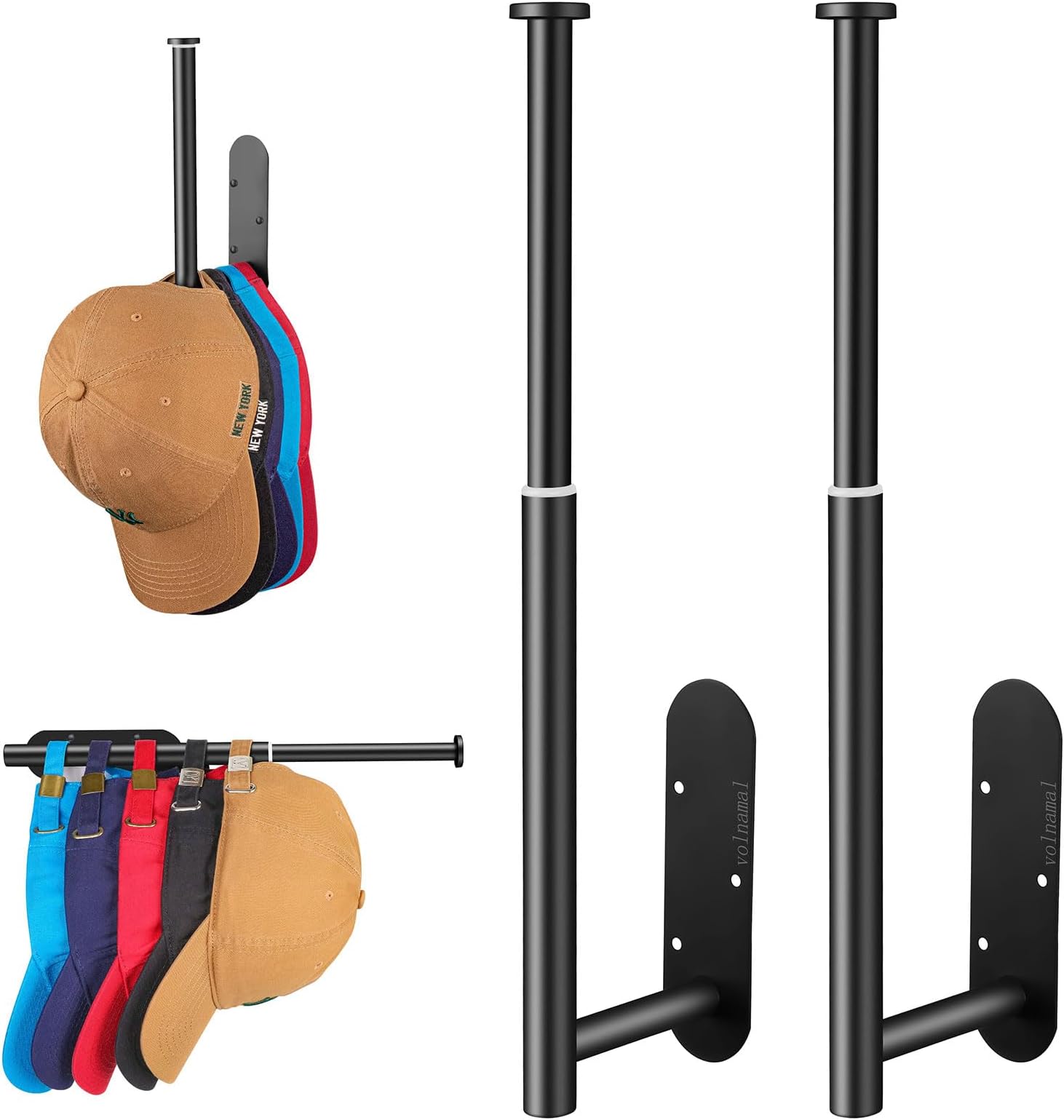Amazon.com: Volnamal Hat Organizer for Baseball Caps(2 Pack), Metal ...