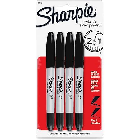 Sharpies Marker Black Shapie Pemanent Makes, Fine Tip, Black, 12 Count ...