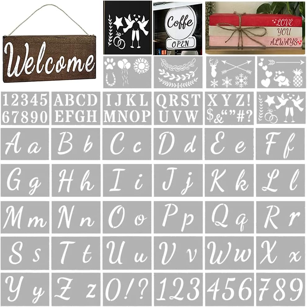 40Pcs Plastic Letter Stencils, Reusable Large Alphabet Stencils Plastic ...