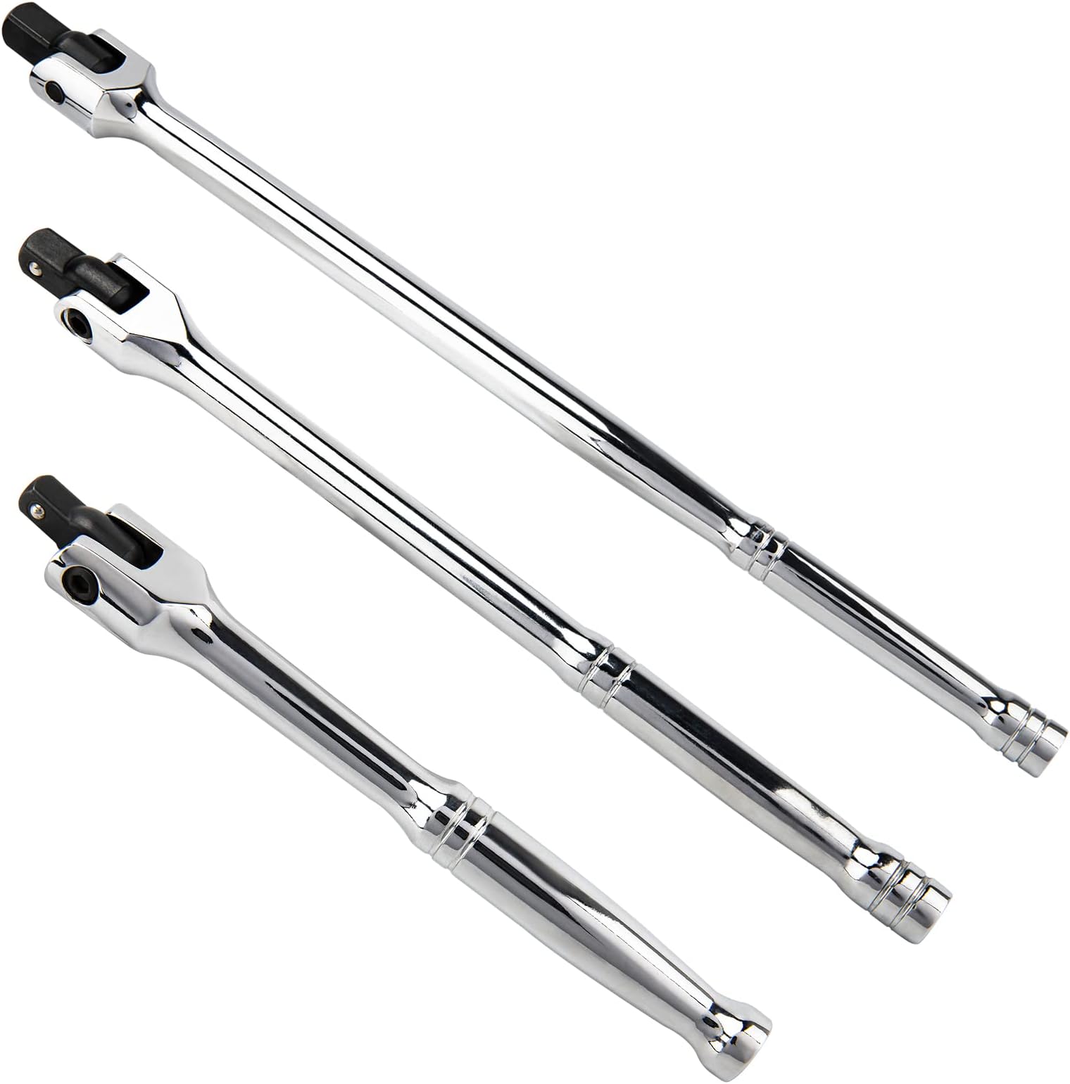 3 PCS Breaker Bar Set, Breaker Bar Dual Drive 1/4", 3/8",1/2" Premium ...