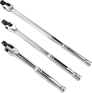 3 PCS Breaker Bar Set, Breaker Bar Dual Drive 1/4", 3/8",1/2" Premium ...