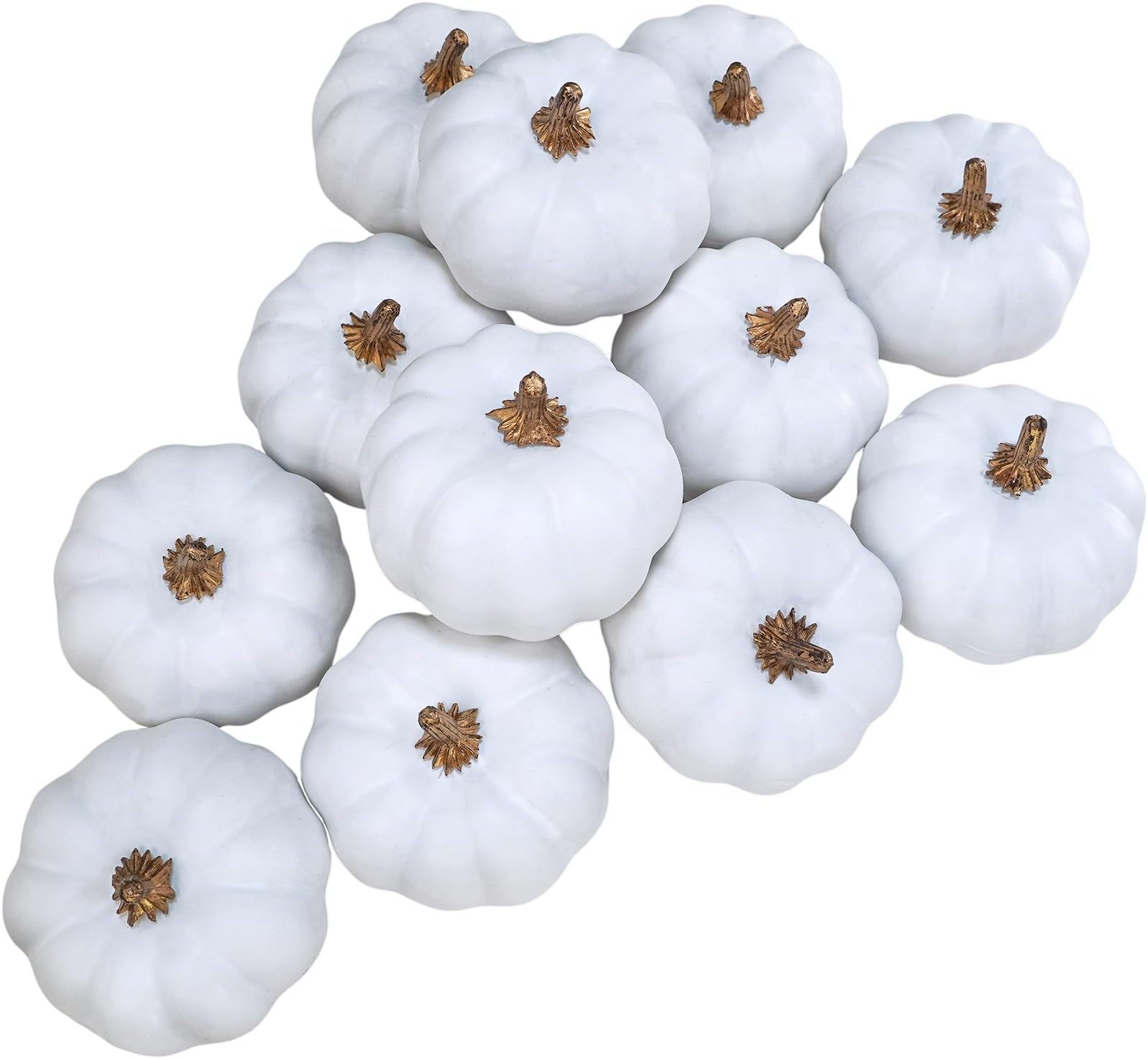 Amazon.com: Winlyn 48 Pcs Fall Rustic White Artificial Pumpkins Small ...