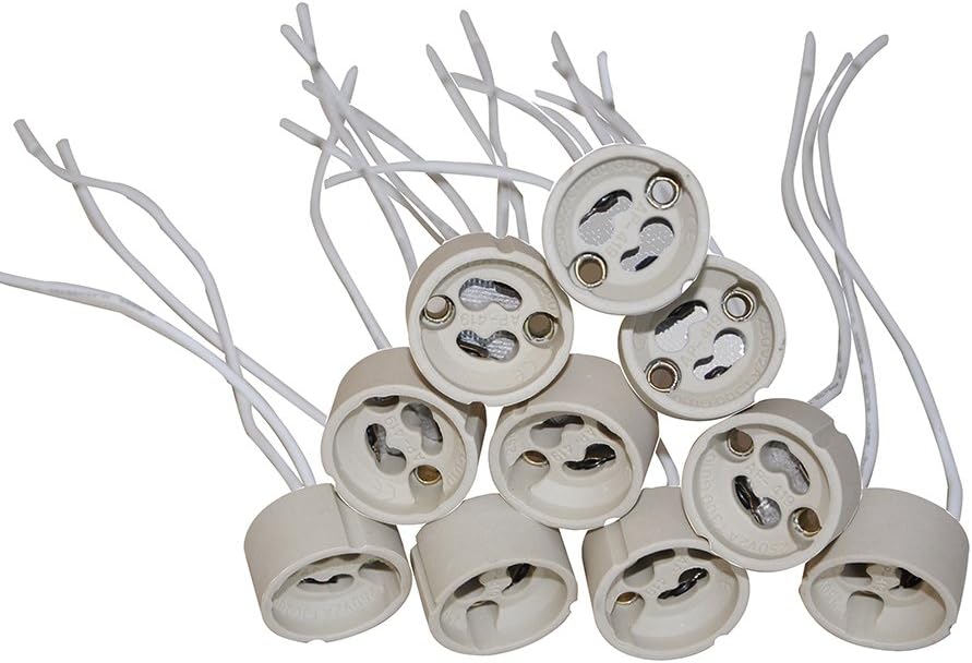 (Lot of 10) SpiritLED GU10 Socket,Wire connector socket for GU10 light ...