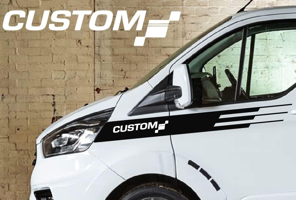 Fits Transit Custom Wing Decals Vinyl Graphics Includes Bonnet Stripes ...