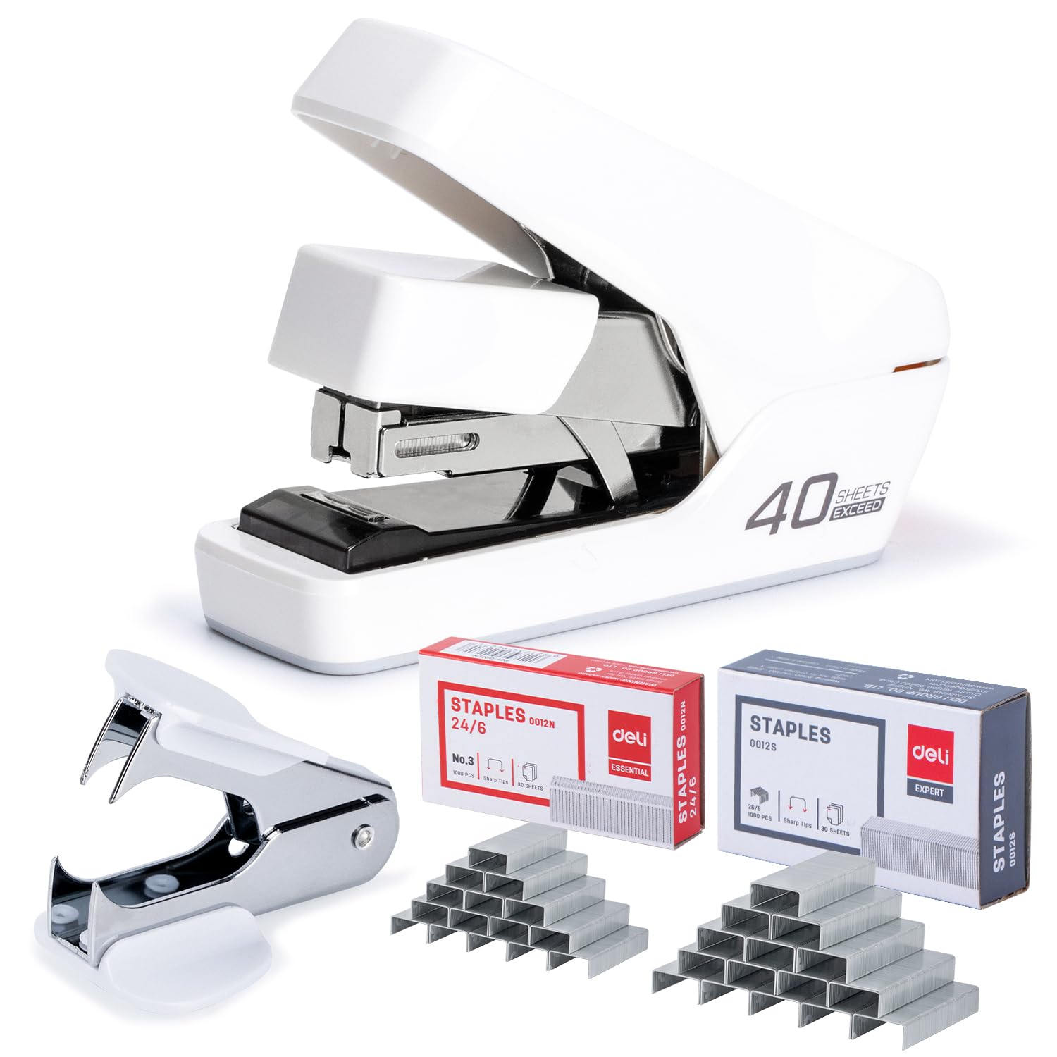 Deli Stapler, Effortless Staplers for Desk, 40 Sheet Capacity Heavy ...