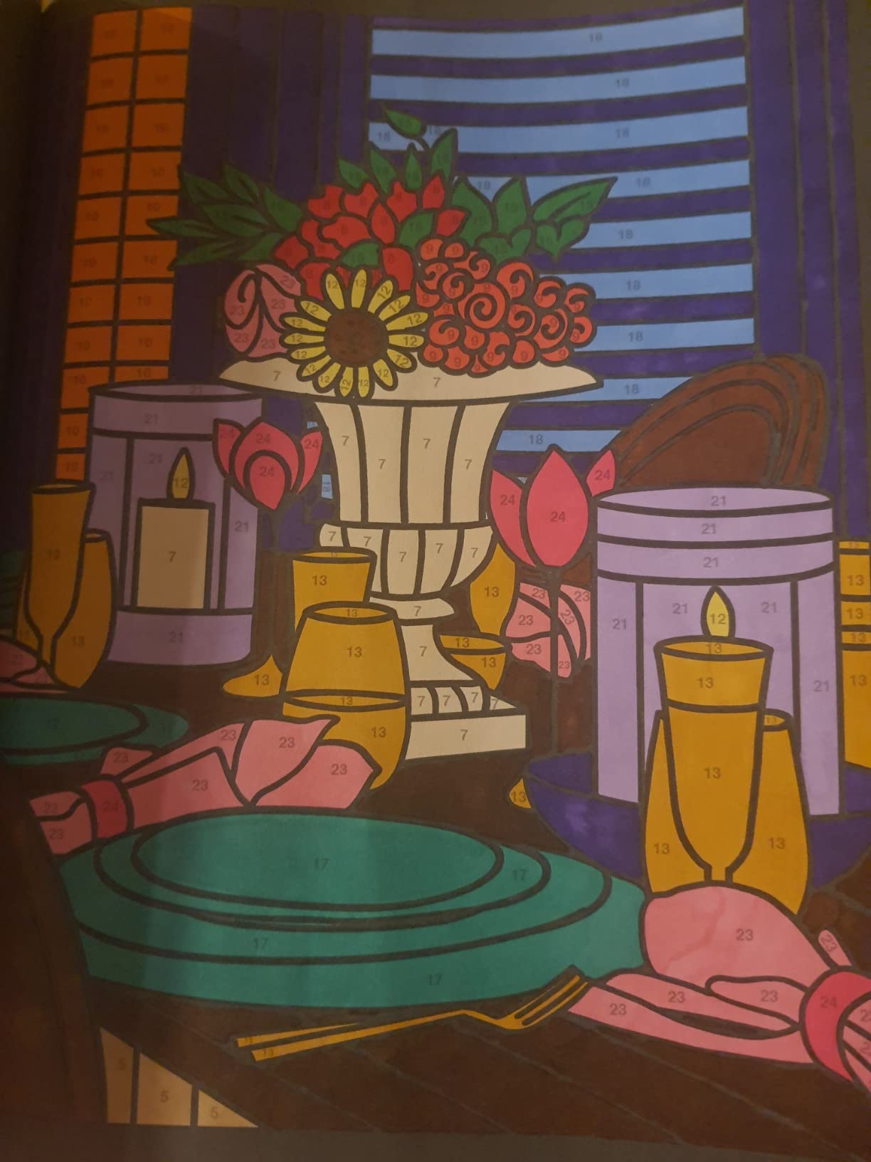 Interior Design Adult Color By Number Coloring Book - BLACK BACKGROUND ...