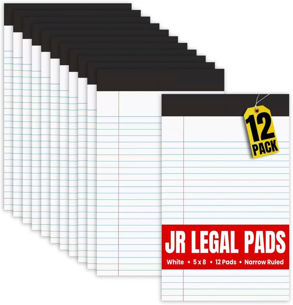 Amazon.com : 1InTheOffice Jr Legal Pads,Small Legal Notepads, 5" x 8 ...