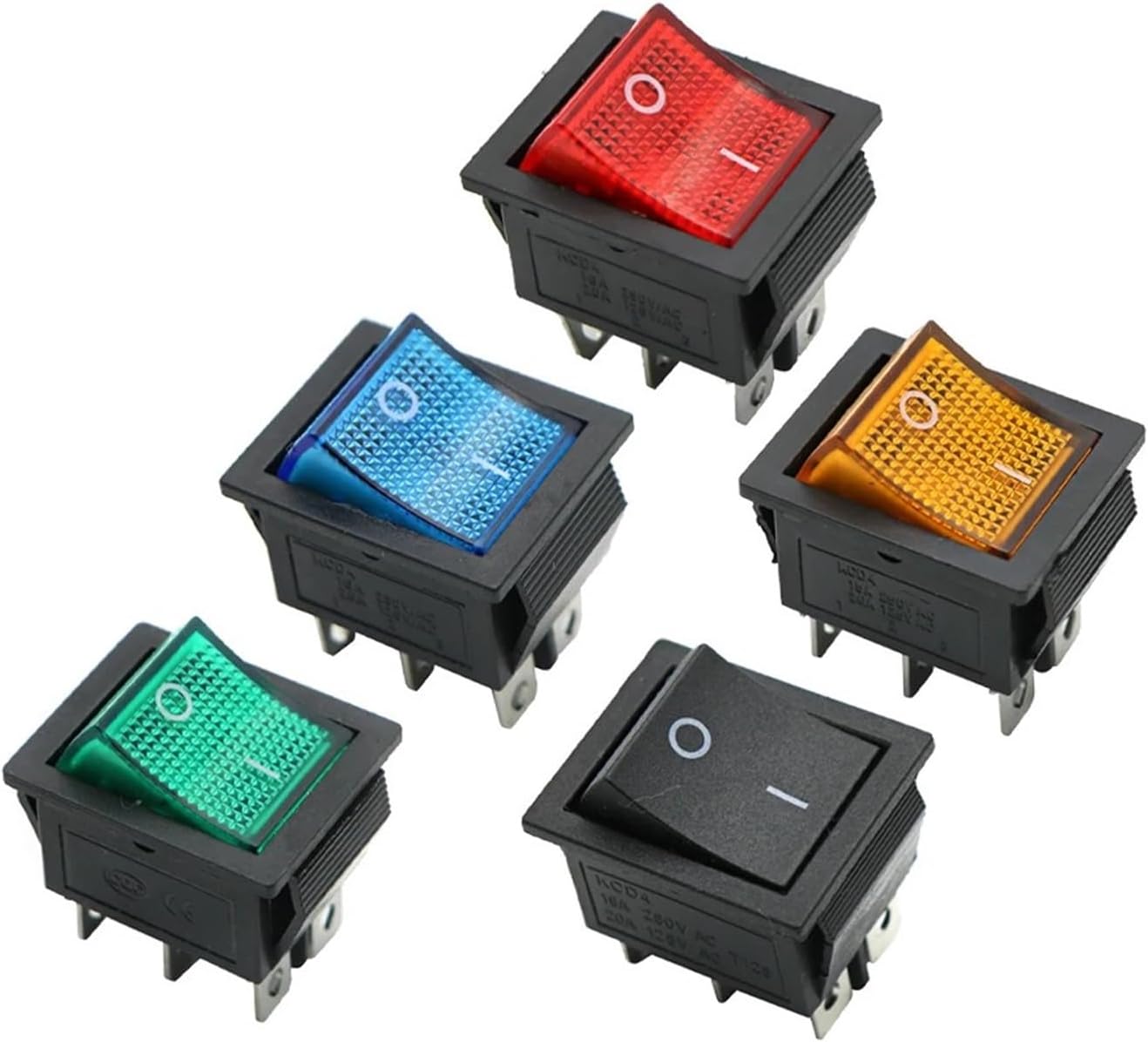 Amazon.com: PPOZYLPC Latching Rocker Switch Power Switch I/O 4 Pins ...