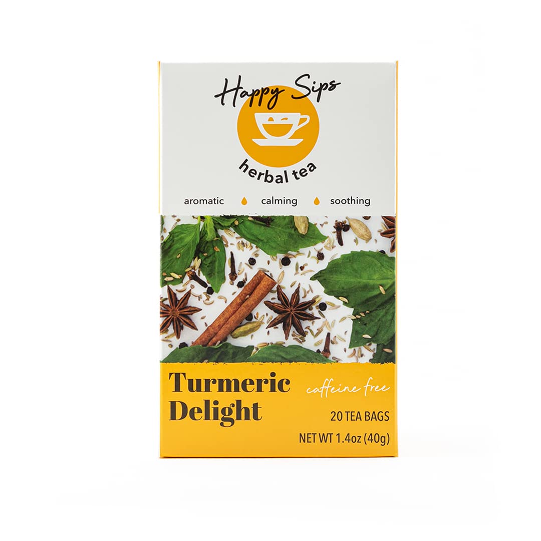 Amazon.com : Happy Sips Herbal Tea – Turmeric Delight - Made of 11 Non ...