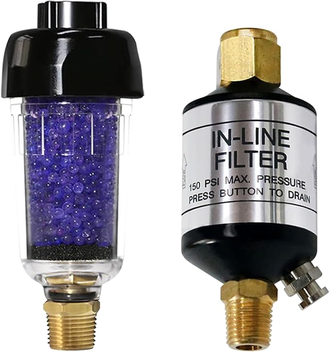 1/4-Inch Compressed Air Desiccant Filter and Inline Filter with Drain ...