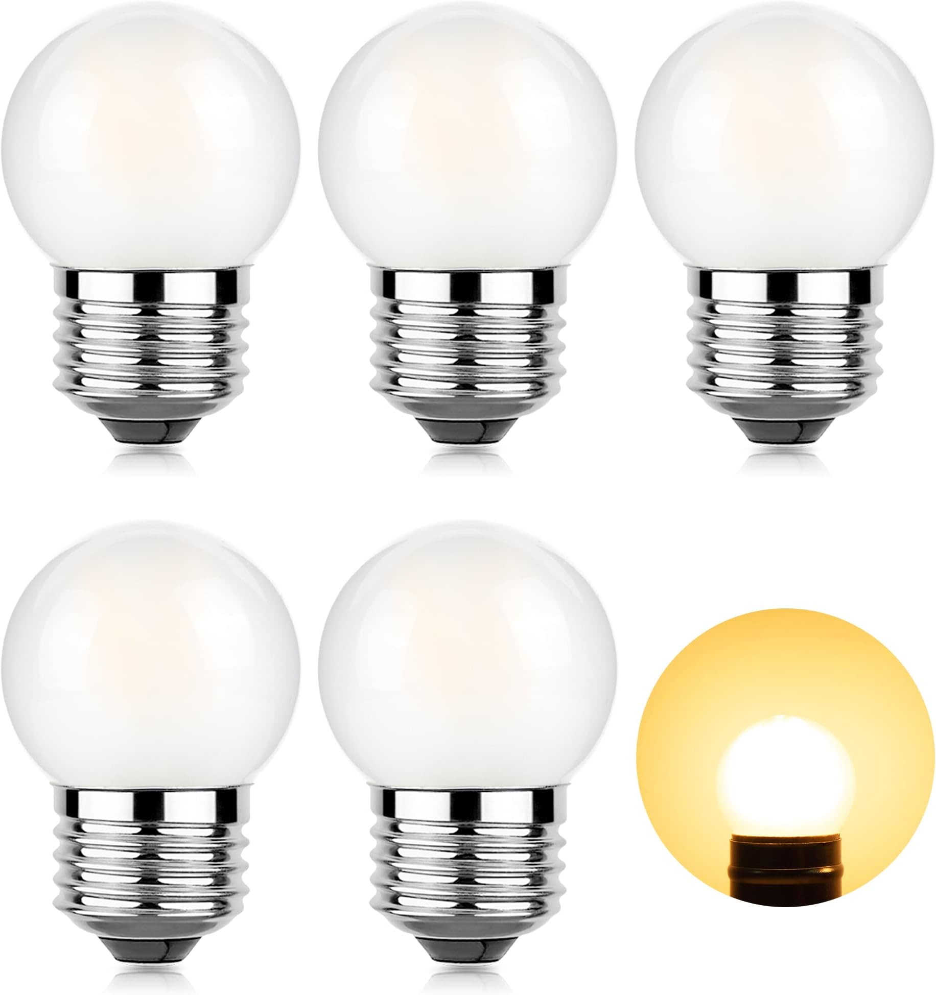 Sphoon Dimmable LED 3W Small Light Bulb, 25w Equivalent E26 Standard ...