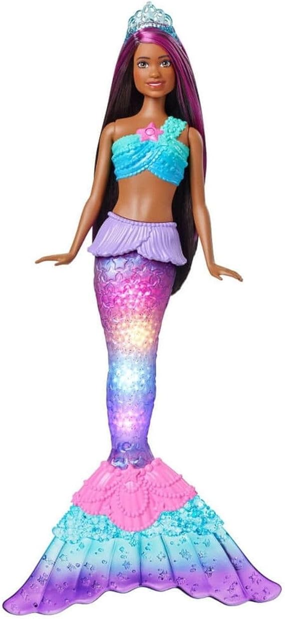 Amazon.com: Barbie Mermaid Doll with Water-Activated Twinkle Light-Up ...