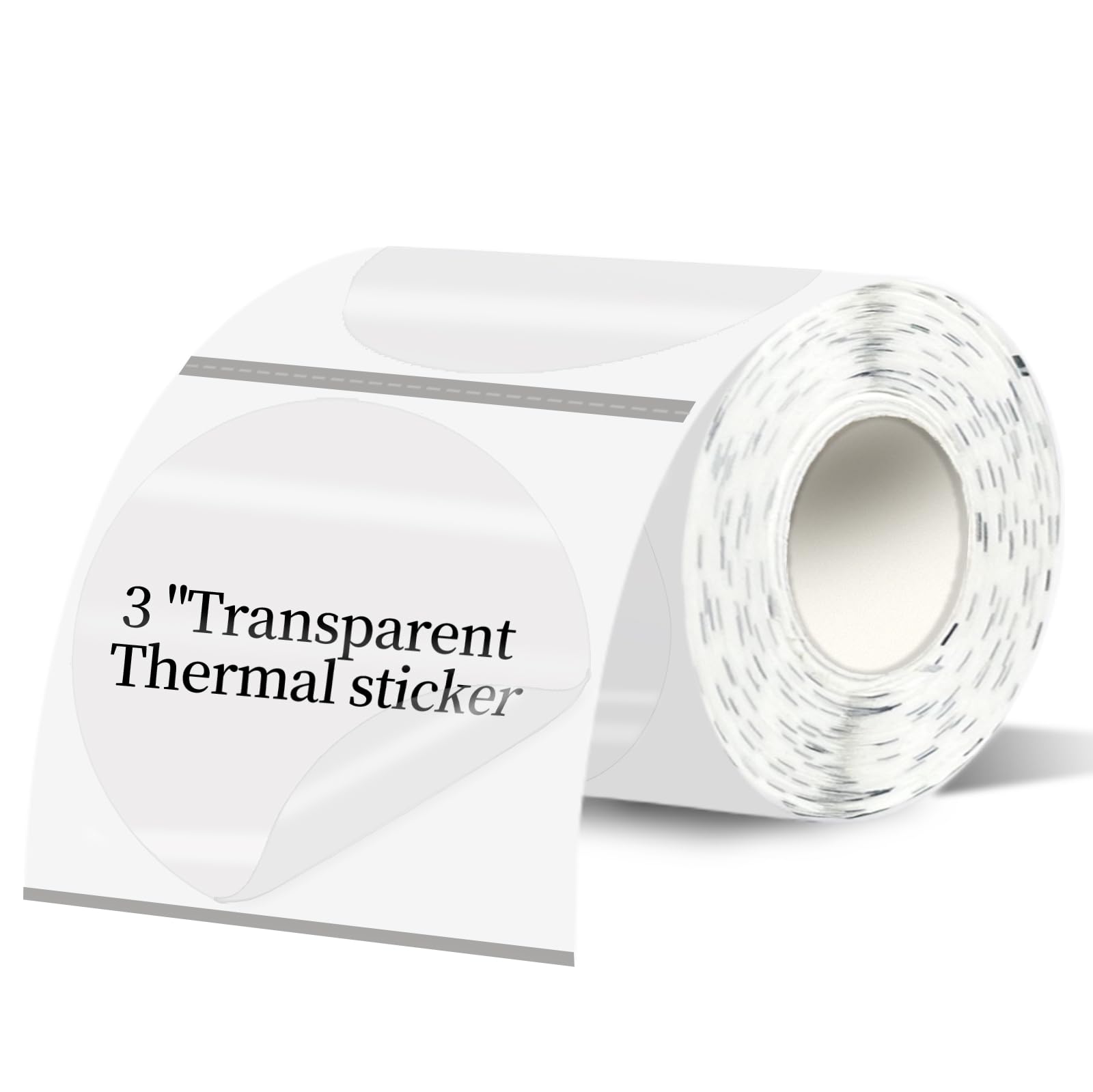 Snapklik.com : 3Transparent Thermal Label,Round Self-Adhesive Direct ...