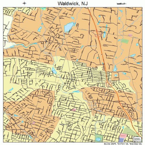 Large Street & Road Map of Waldwick, New Jersey NJ - Printed poster ...