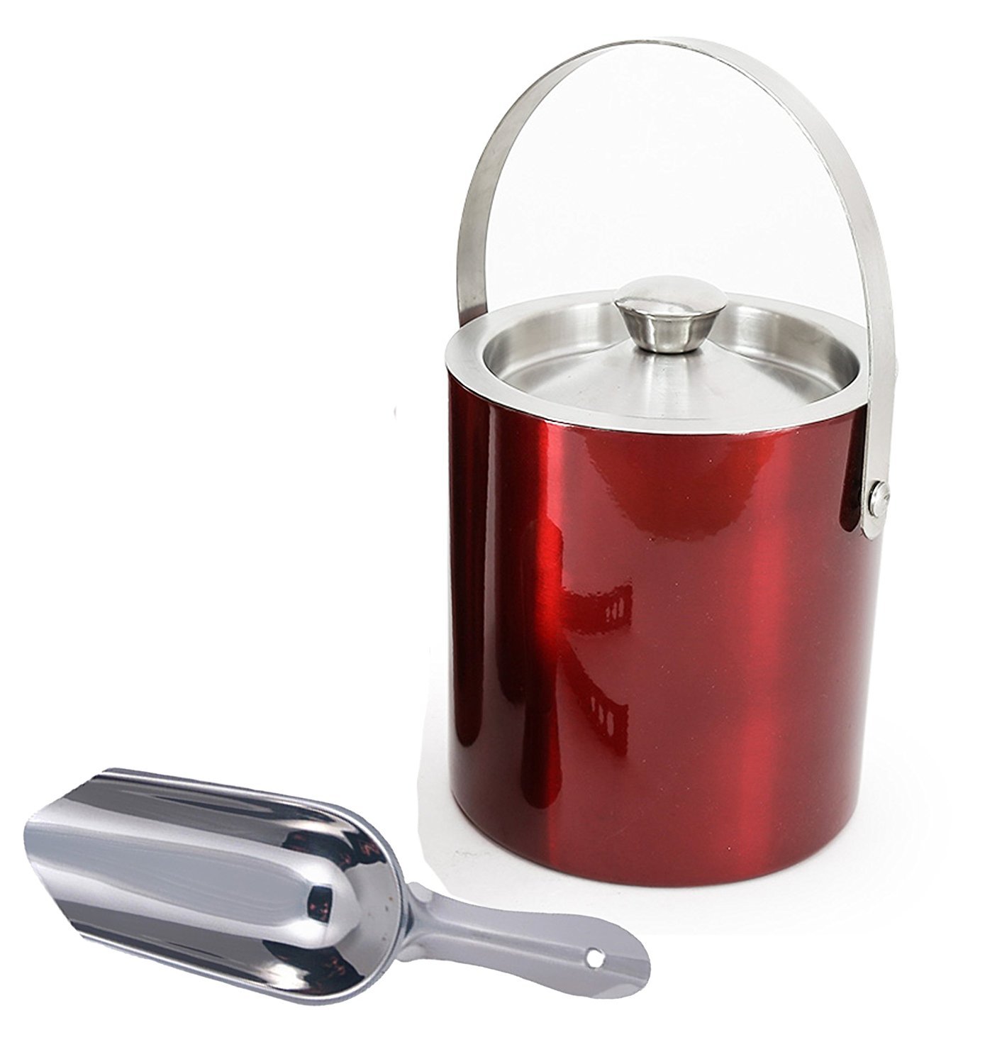 Amazon.com: King International Stainless Steel Red Ice Bucket + Plain ...