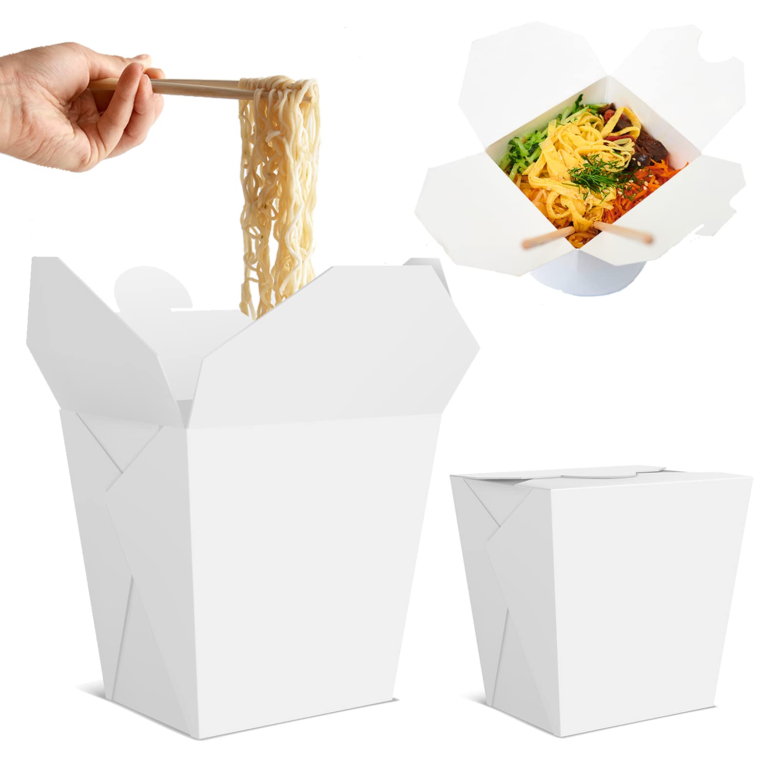 Buy White Noodle Boxes Disposable Food Pails Containers Chinese Fast ...