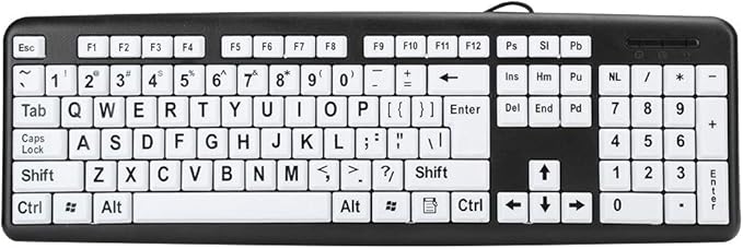 Ausla Big Letter Keyboard, 104 Keys Large Print Computer Keyboard Wired ...