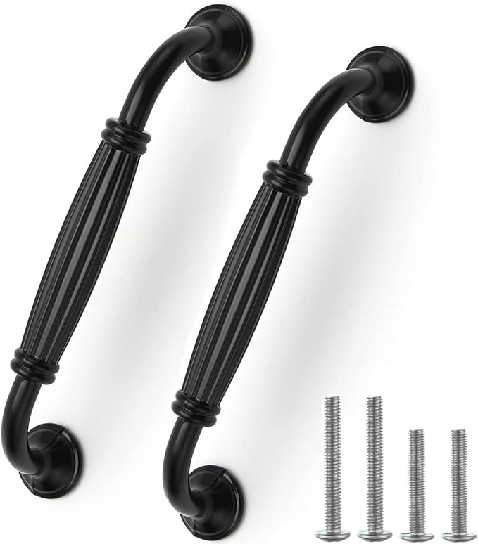 Kyrio 12 Pack Black Cabinet Door Handle, European Aluminum Cupboard ...