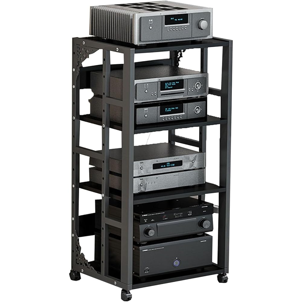 $10/mo - Finance Audio Video Media Stand with 4-Tier Adjustable Height ...