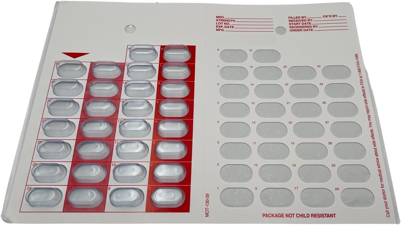 Amazon.com: 90 Day / 3 Month Cold Seal Medication Pill Blister Cards ...