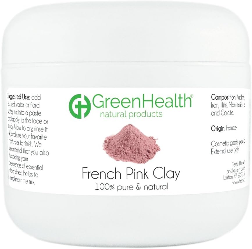 Amazon.com : GreenHealth French Pink Clay Powder, 3 oz - Detoxifying ...