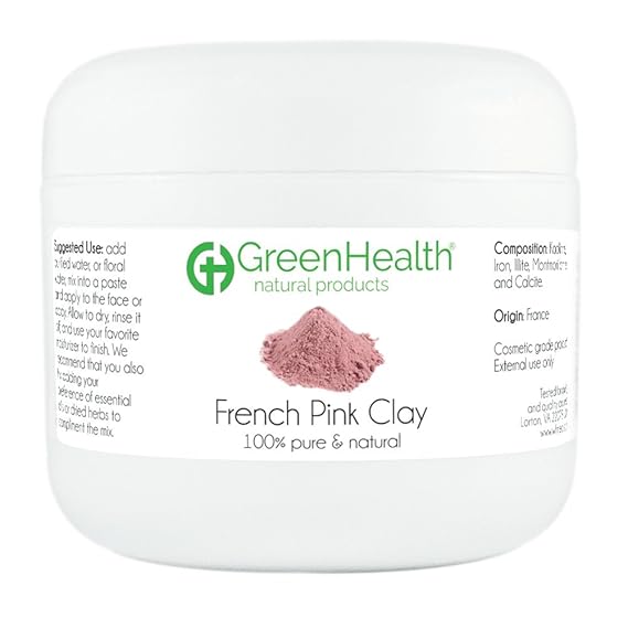 Amazon.com : GreenHealth French Pink Clay Powder, 3 oz - Detoxifying ...