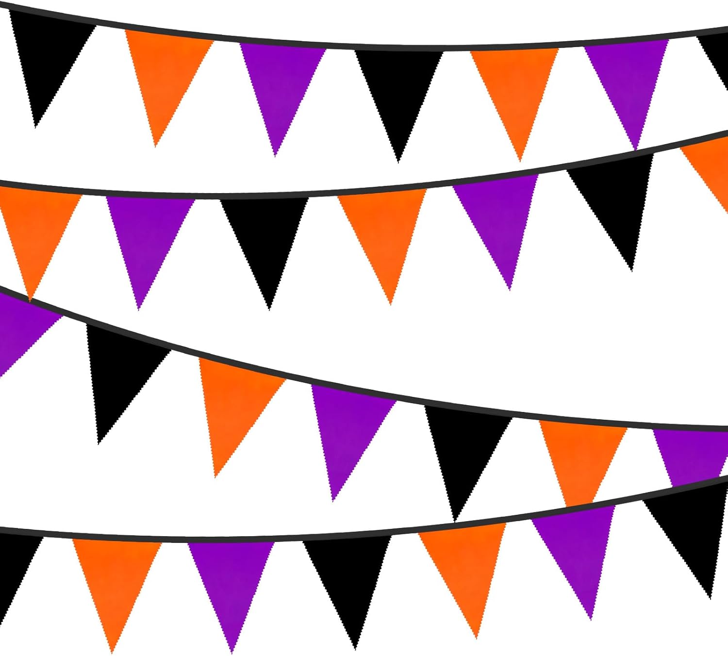 Amazon.com: jijAcraft Orange Black Purple Halloween Pennant Banner ...