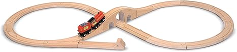 Amazon.com: Melissa & Doug Classic Wooden Figure Eight Train Set (22 ...