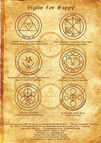 Sigils for Happy Scroll Geniuses Kabbalah Poster Wicca Pagan Print Art ...