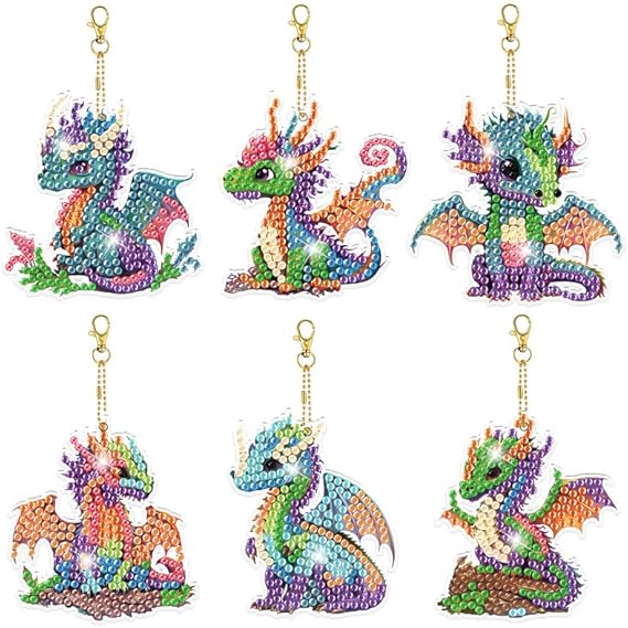 Amazon.com: egjxal Dragon-5D Diamond Keychain Pendant Keychain DIY ...