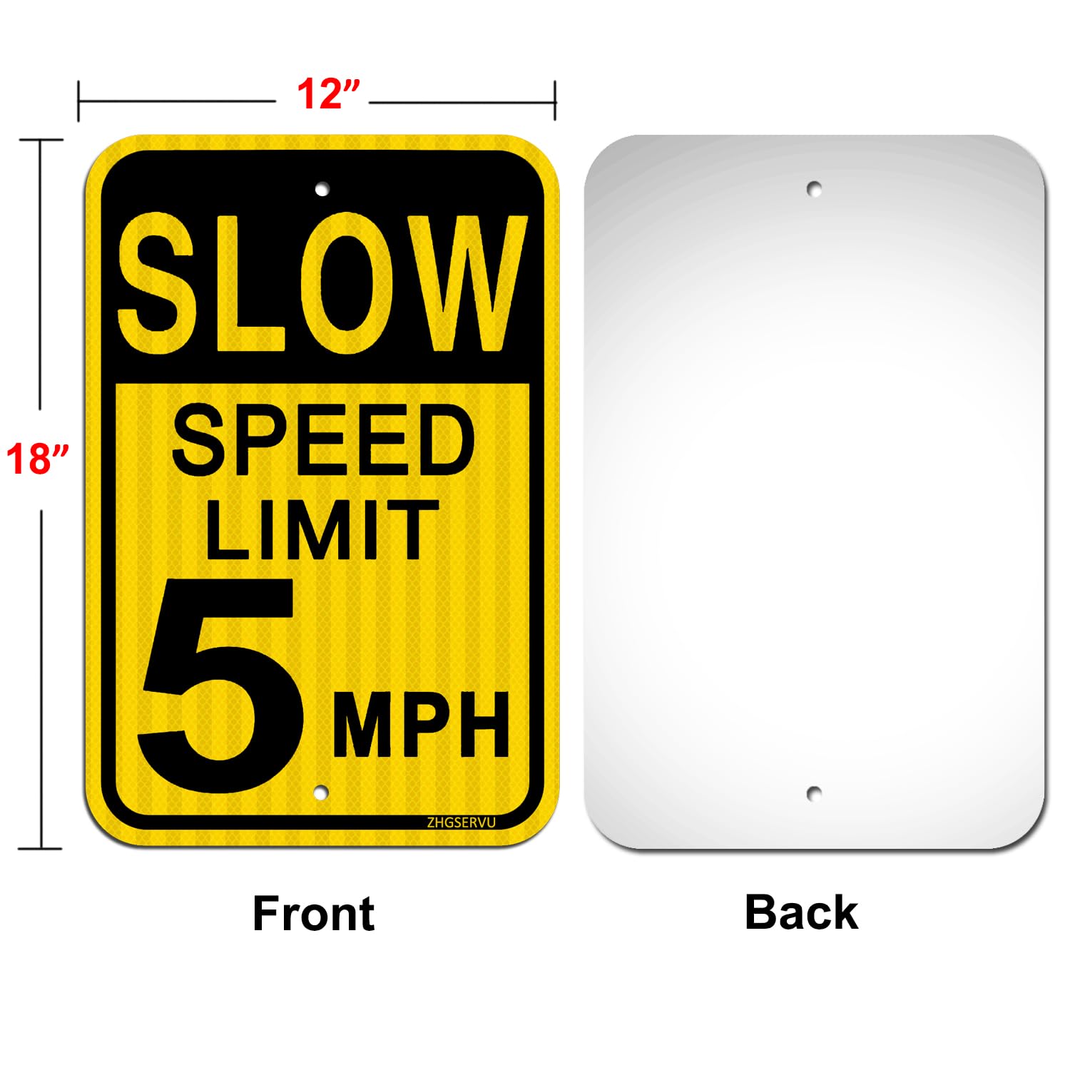 Snapklik.com : ZHGSERVU Slow Down Speed Limit 5MPH Sign 3M High ...